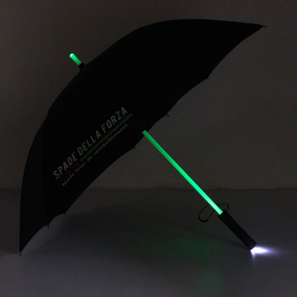 Bright black lightsaber umbrella with 7 colors! and flashlight.